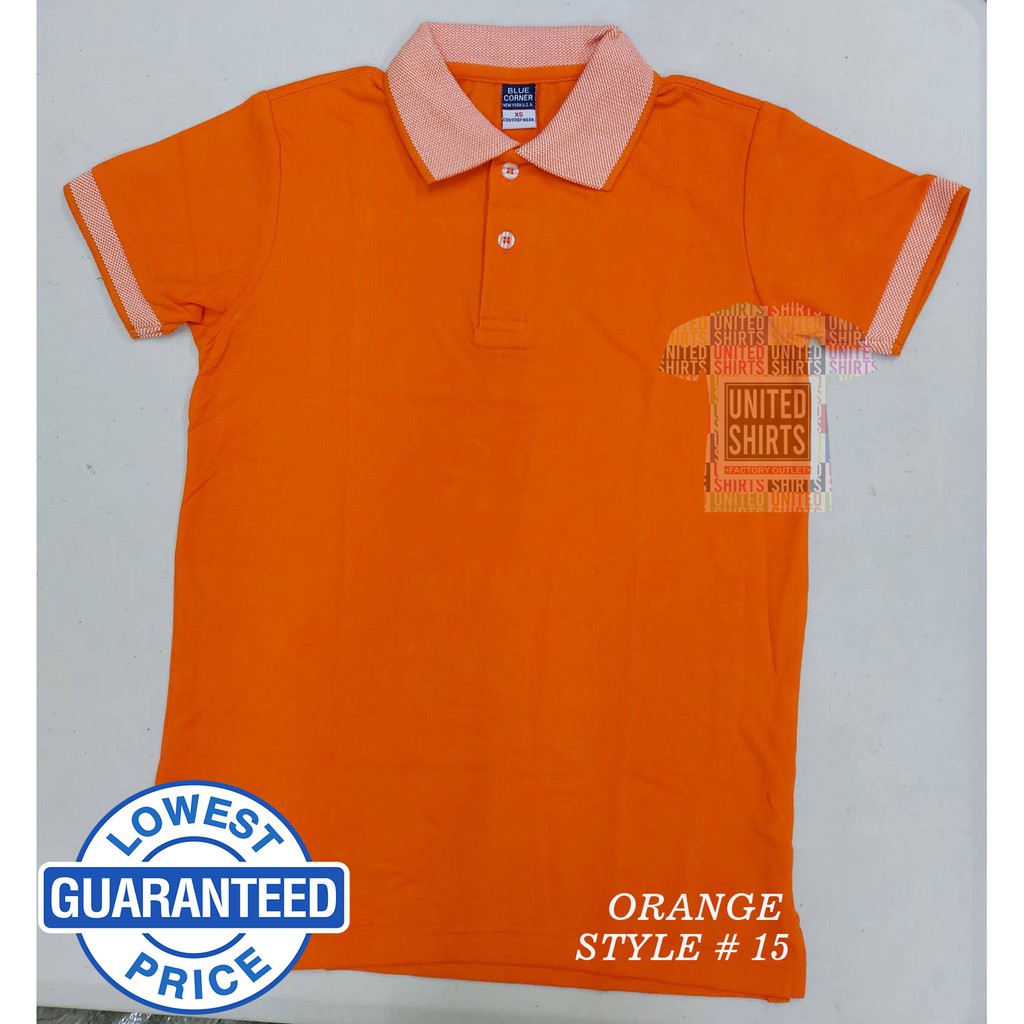 Blue Corner Fashion Polo Shirt Style 15 (ORANGE) | Shopee Philippines
