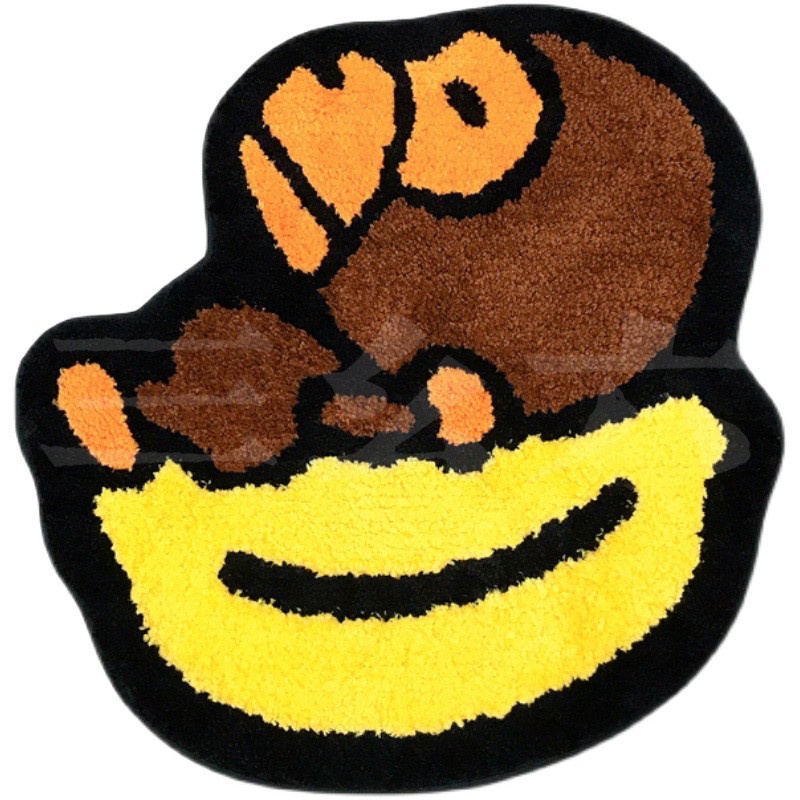 Handmade-Bape Monkey Rug Thick Cashmere Carpet Living Room Bedroom ...