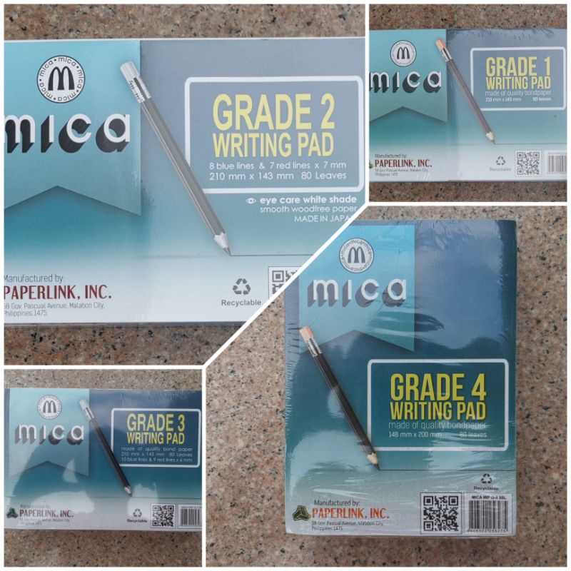 [Mica] Writing pad [Grade1,2,3,4] [3~10pcs] | Shopee Philippines