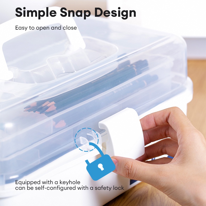 Deli Painting Tool Storage Box 3-Layer Drawing Tool Organizer Art ...