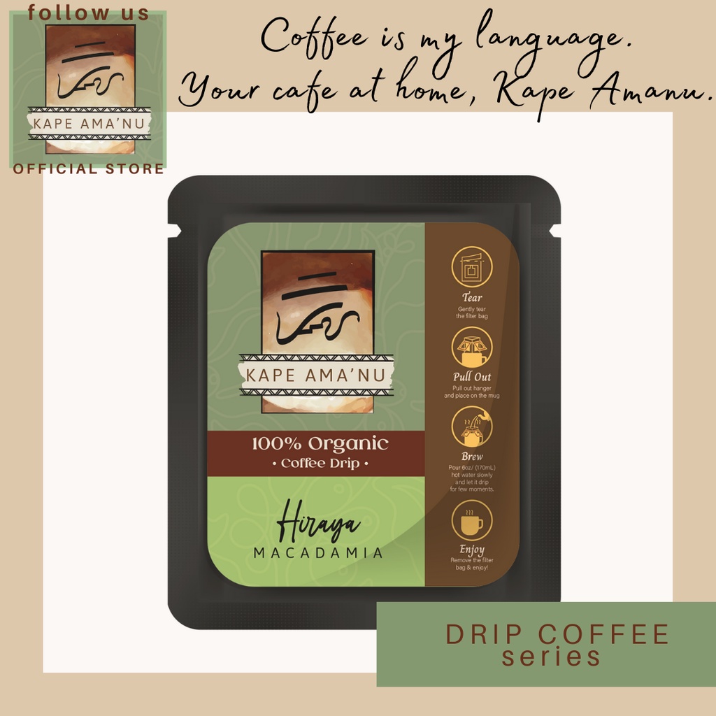 Kape Amanu Hiraya Instant Drip Brew Coffee | Pour Over Brewing Method ...