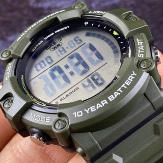 Casio (AE-1500WHX-3AVDF) Green Resin Strap 100 Meter 10 Year Battery Digital Watch | Shopee ...
