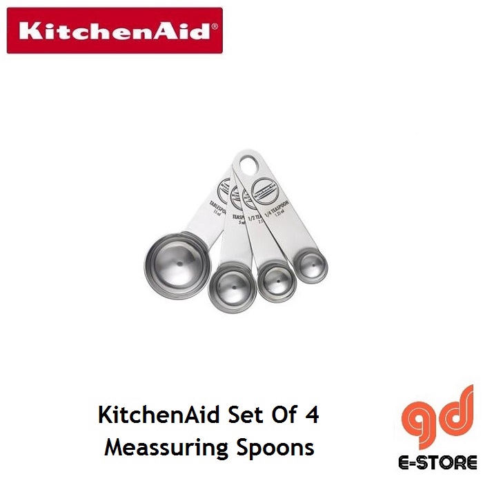 KitchenAid KG2T3401SS Set Of 4 Stainless Steel Measuring Spoon ...