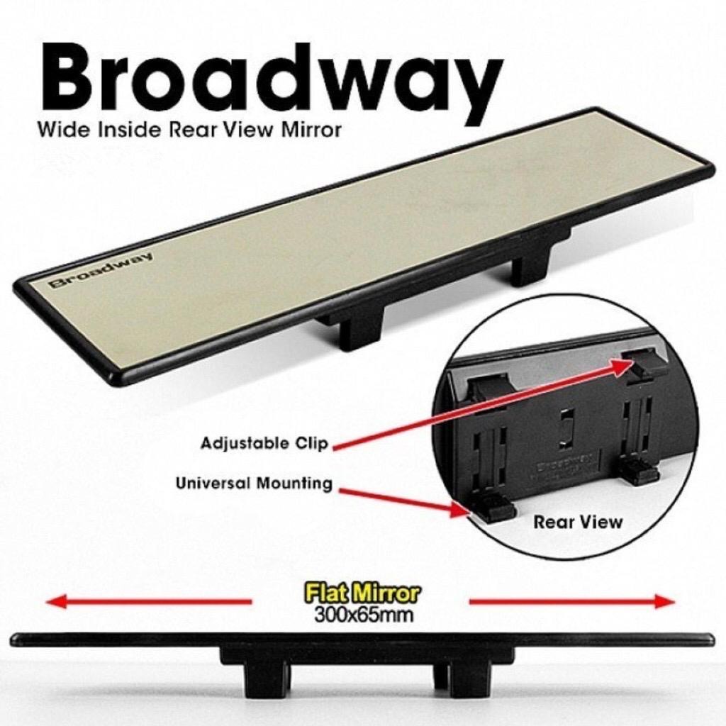 Car Rear View Mirror with Anti-Glare Blue Light Filter, 300mm Wide ...