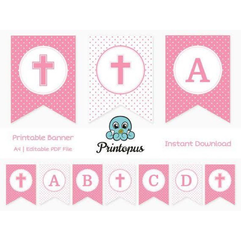 Happy christening banner for girl | Shopee Philippines