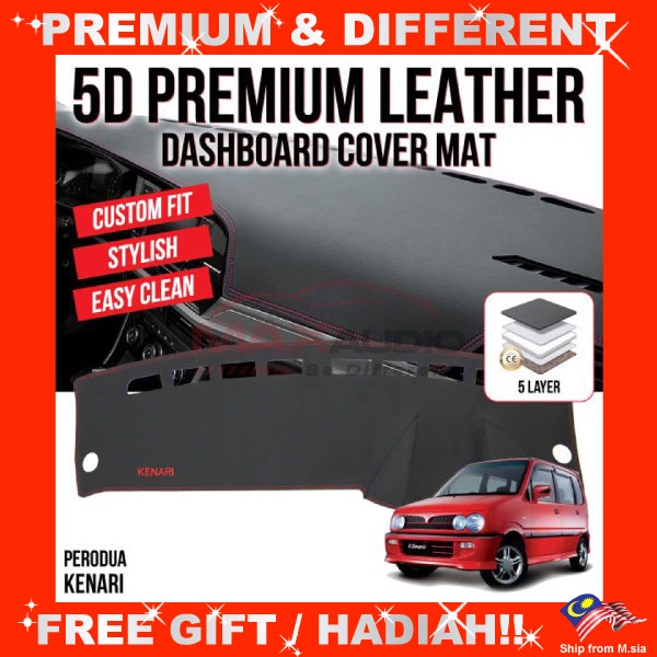 5D Leather Dashboard Cover PERODUA KENARI MAGIC MAT 5-Layer Custom Made ...