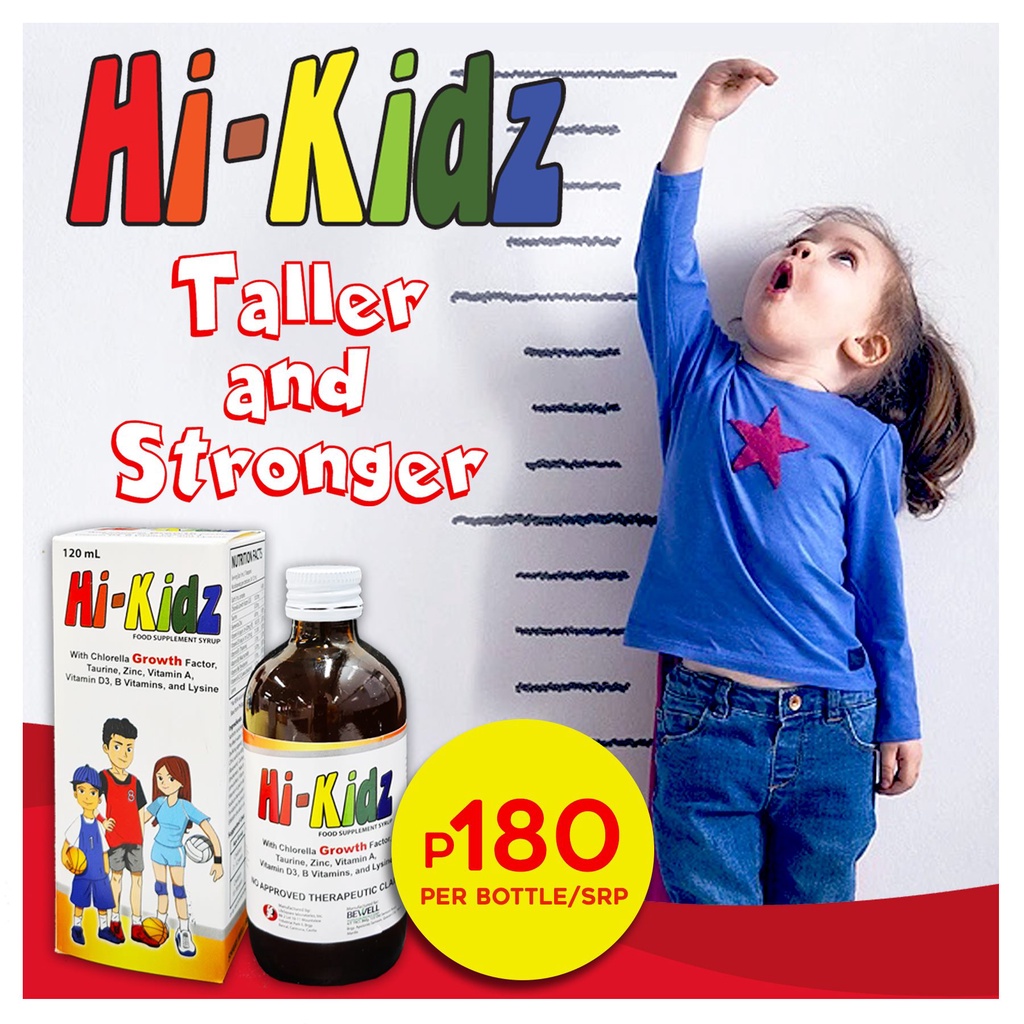 Hi Kidz Vitamins for Kids Pampatangkad Syrup 120ml with CGF, Taurine ...