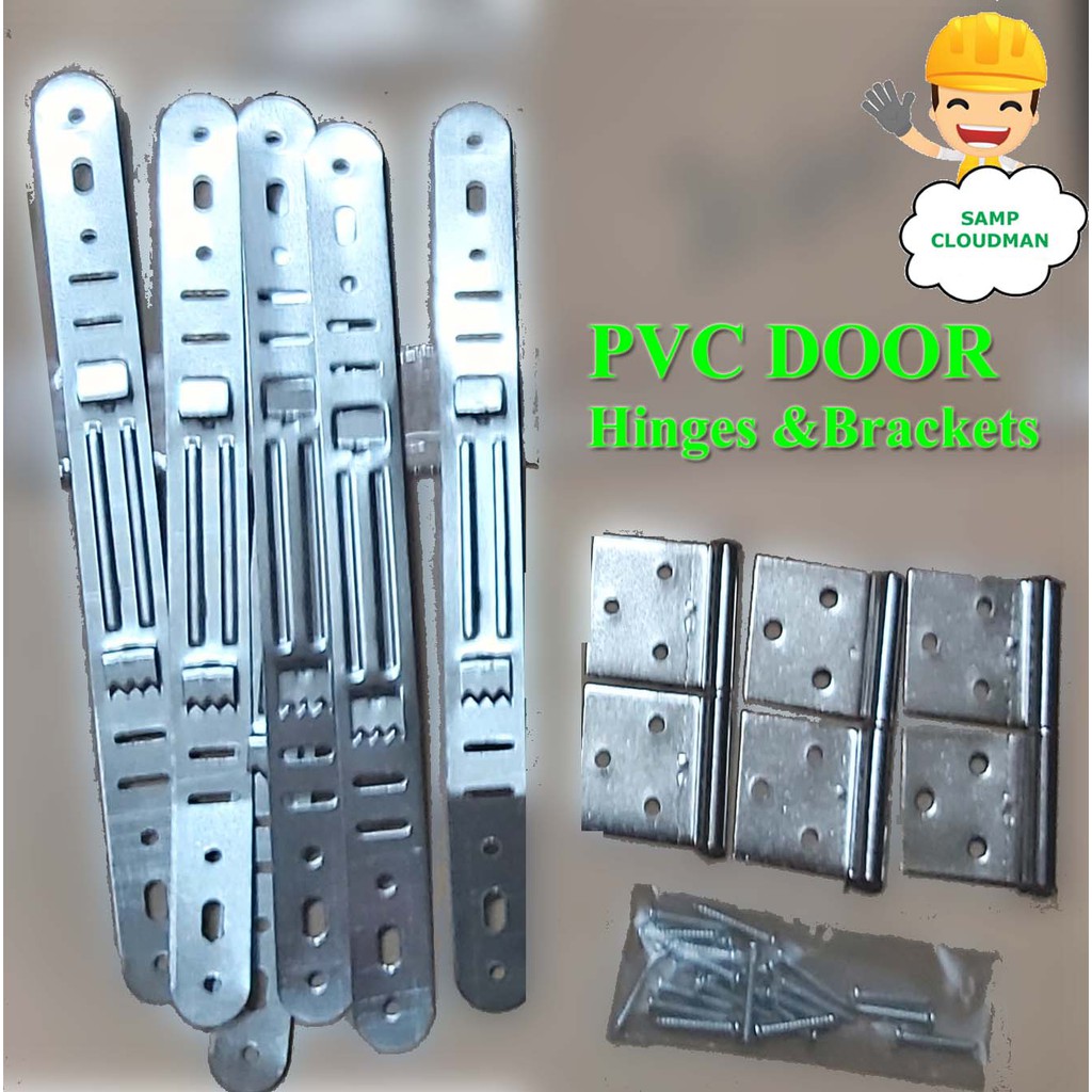 PVC Door Hinges with Brackets and Screws / 3 Pair Flag Hinge and 6 ...