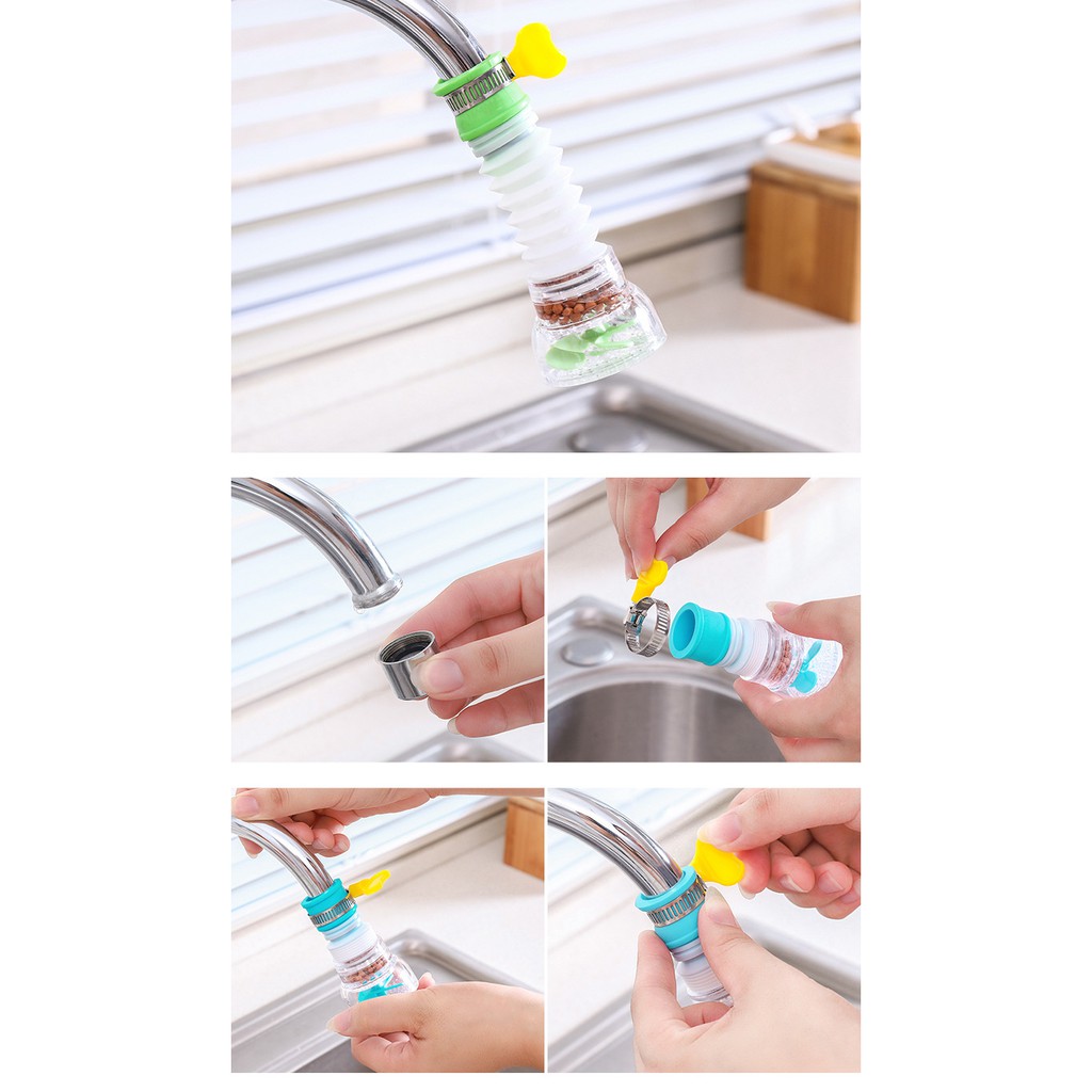 Faucet Rotating Drainer Faucet Filter Shower Kitchen Splash Proof Water ...