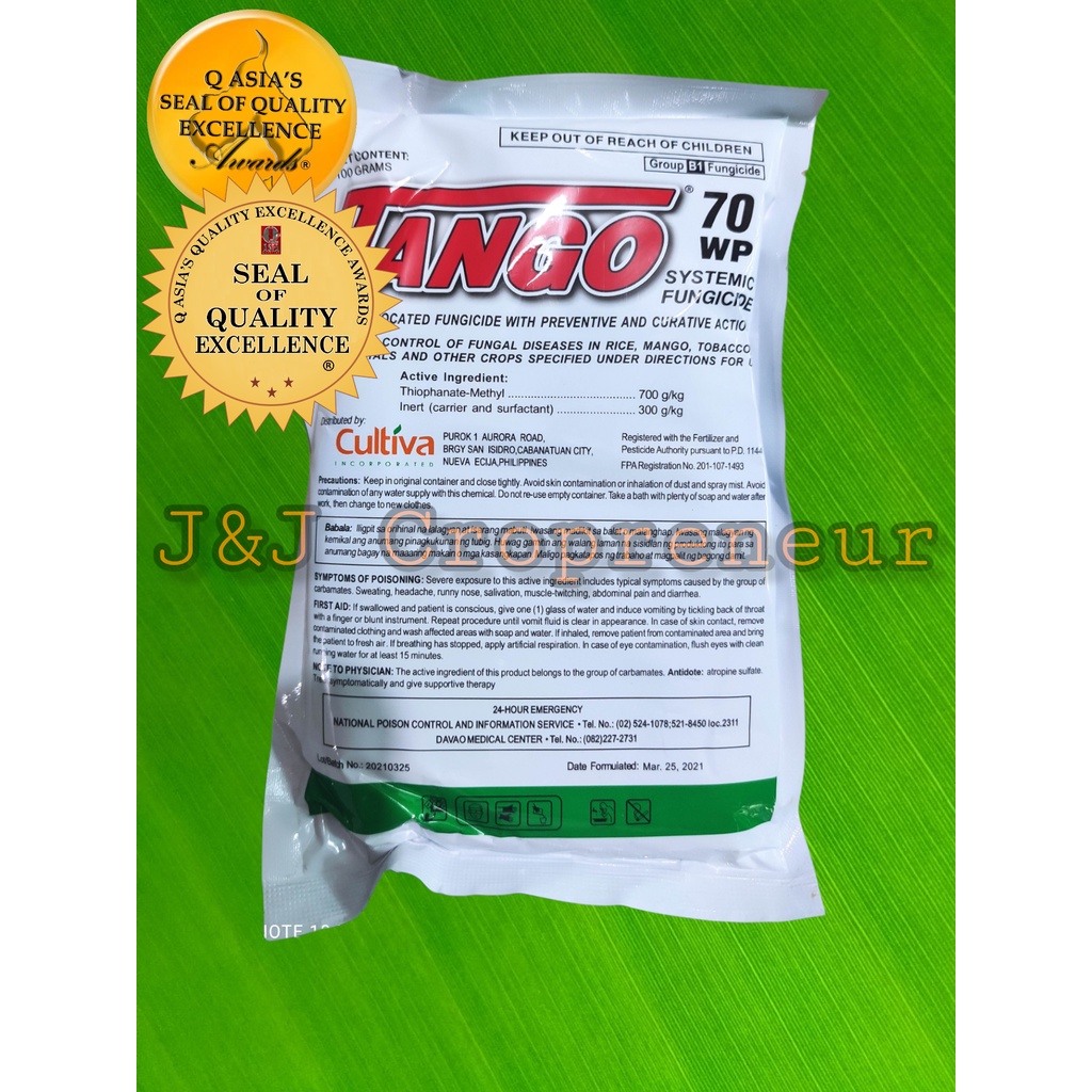 TANGO 70 WP SYSTEMIC FUNGICIDE ACTIVE INGREDIENT: THIOPHANATE METHYL ...