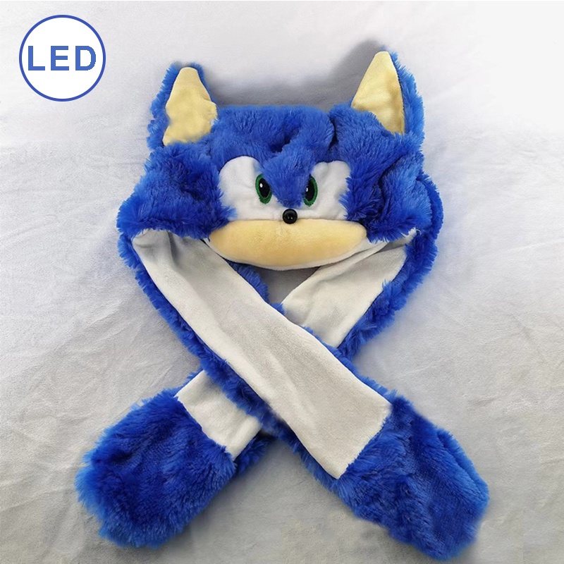 Sonic The Hedgehog LED children's Hats Plush Toys Can Moving Hat with ...