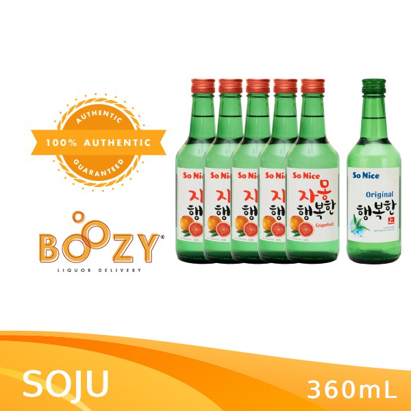 So Nice Grapefruit Soju 360ml Bundle of 5 + FREE 1 So Nice Original ...