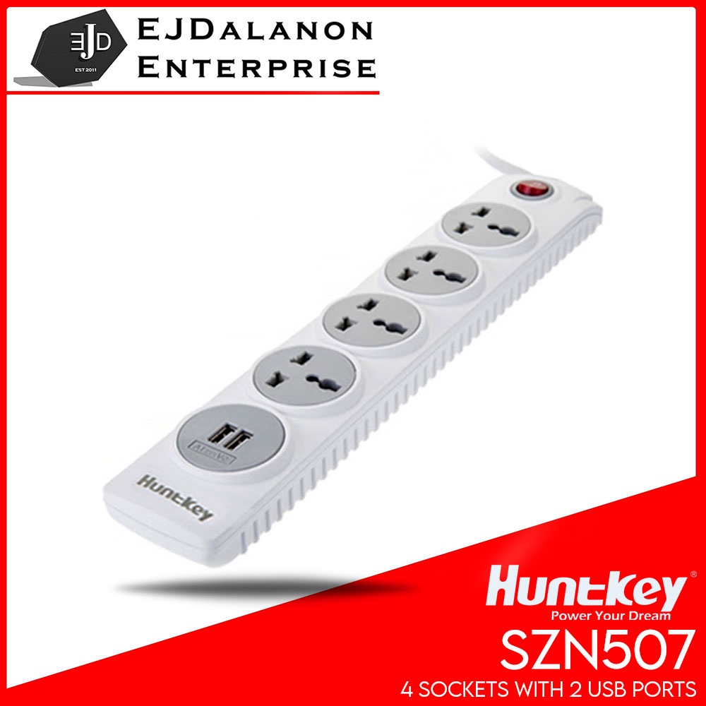 Huntkey Szn507 4 Sockets 3 Meter with 2 USB Ports Extension Wire ...