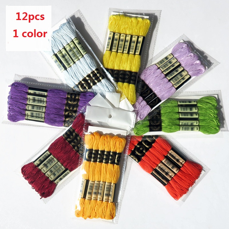 12pcs 8m DIY Embroidery Thread 447 Colors Optional Embroidery Thread ...
