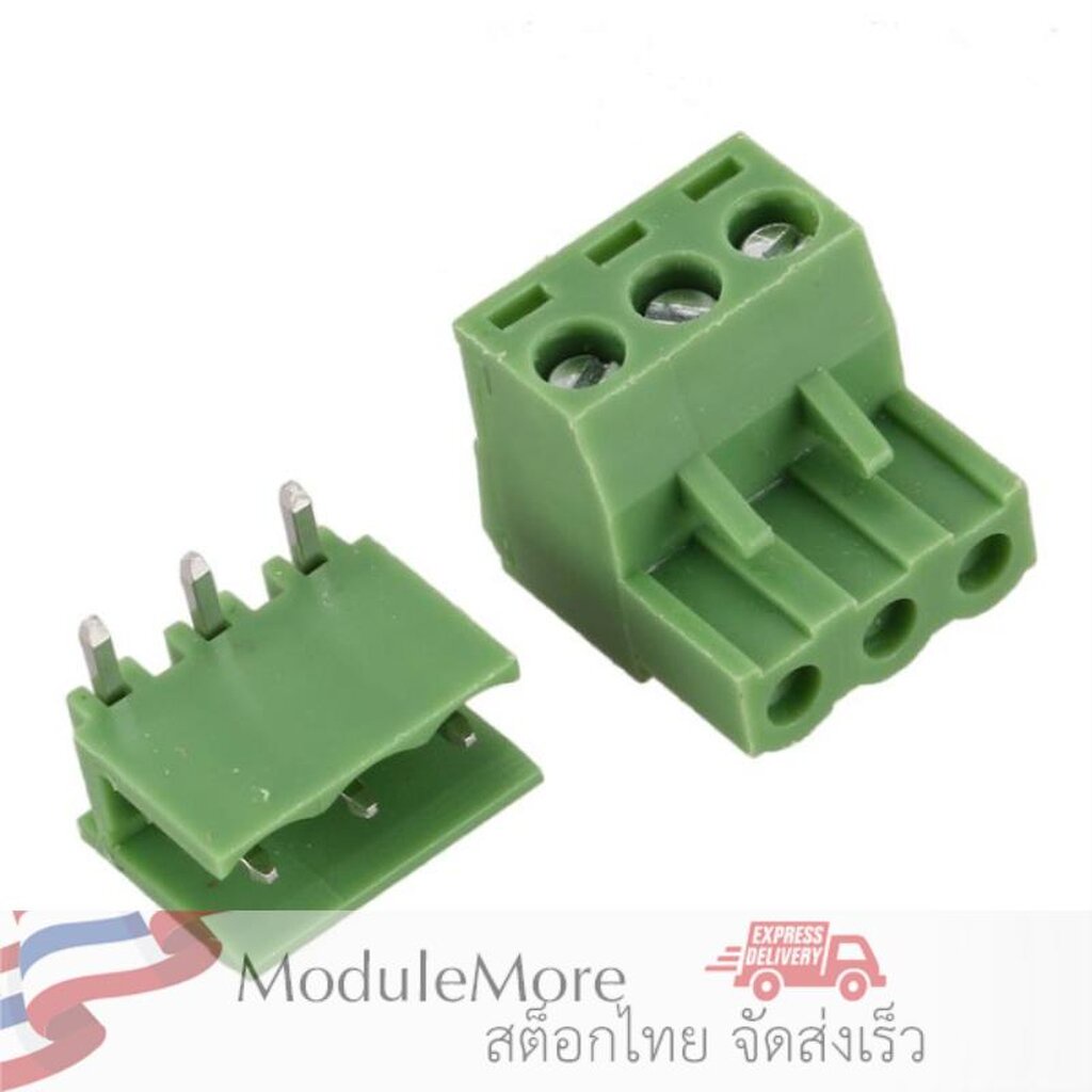 Wearable Screw Terminal Block [Male-Female] 5.08mm 2EDG5.08 3P 3 Way PCB Mount for 14-22 AWG ...