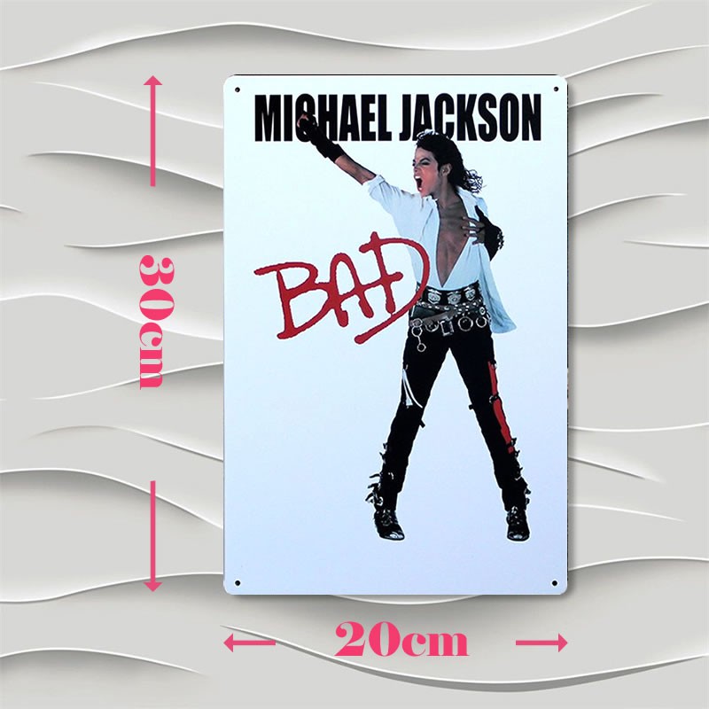 MICHAEL JACKSON Rustic Vintage Metal Tin Plate Wall Decor 30x20cm ...