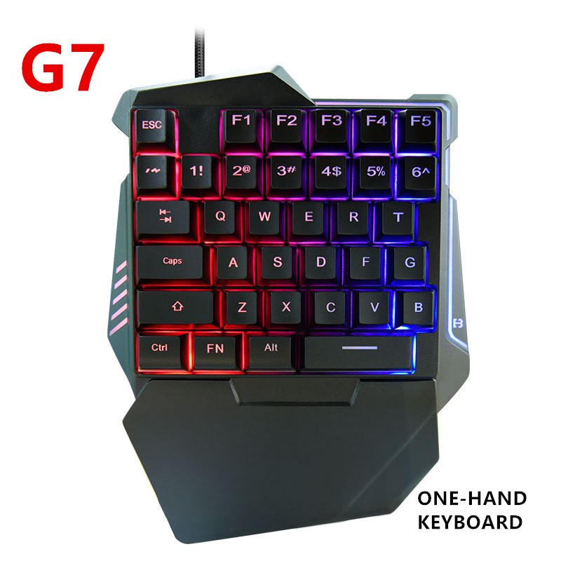 G7 RGB One Hand Gaming Keyboard Wired Gaming Keypad With LED Backlight ...