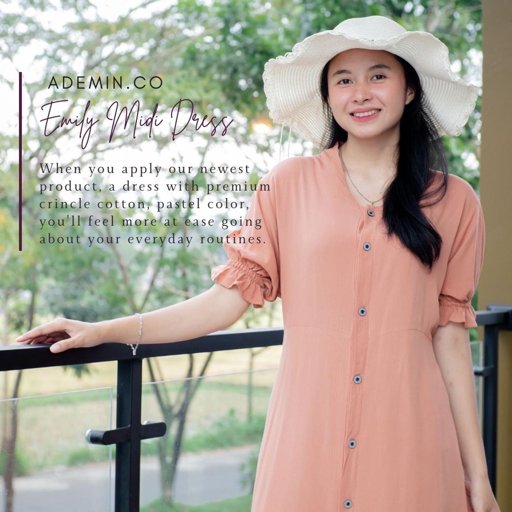 Emily Midi Dress Crinkle By Ademin.Co | Button Negligee | Shopee ...