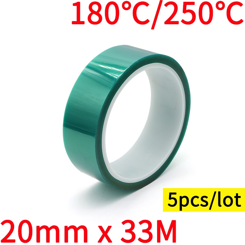 5pc 20mm x 33m Green PET Film Tape High Temperature Heat Resistant PCB ...