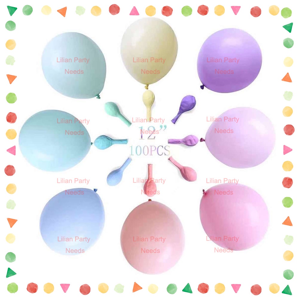 𝐋𝐢𝐥𝐢𝐚𝐧 𝐏𝐚𝐫𝐭𝐲 𝐍𝐞𝐞𝐝𝐬 100pcs 12inch macaron balloon（pastel balloon ...