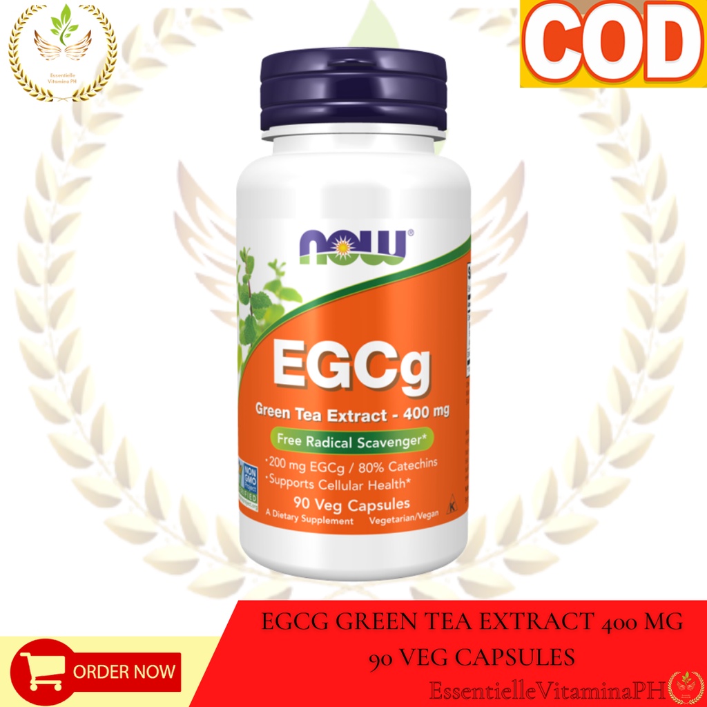 Now Foods, EGCg Green Tea Extract 400 mg 90 Veg Capsules - Free Radical ...