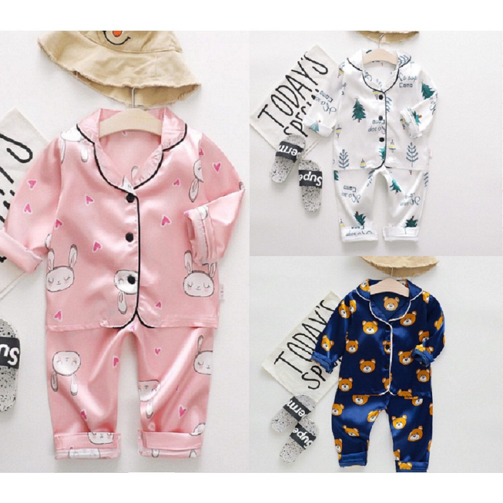 COD Ready Stock Kids Pajama Sets Boys Girls Pajama Terno Sleepwear Kids ...