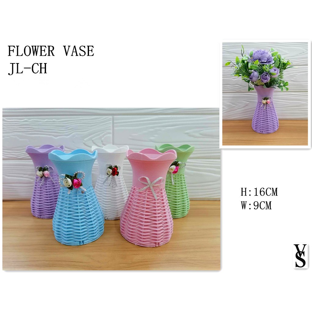 [VS]Plastic Vase For Decor living room table top dry flower Rattan ...
