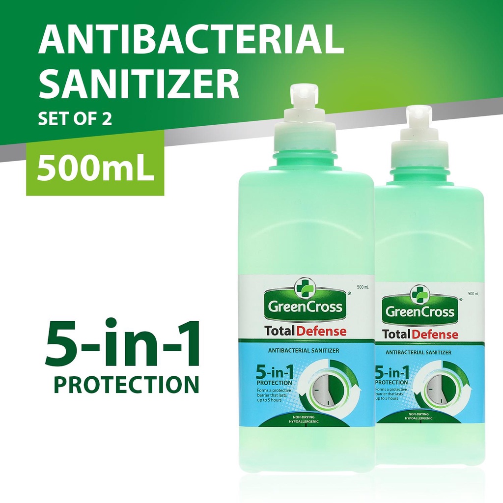 Green Cross Total Defense Antibacterial Sanitizer (500 mL PD) Set of 2 ...