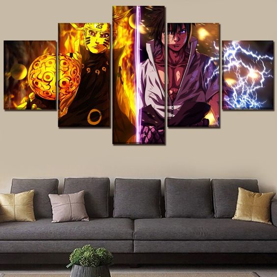 Anime Naruto Akatsuki Wall Art Decor Naruto Wall Art Decor 5pieces HD ...