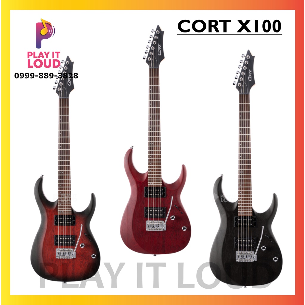 CORT X-100 NEW X SERIES ELECTRIC GUITAR with 2-HIGH HUMBUCKER PICKUPS ...