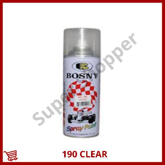 #190 Clear - Glossy Topcoat - Bosny Spray Paint 400cc | Shopee Philippines