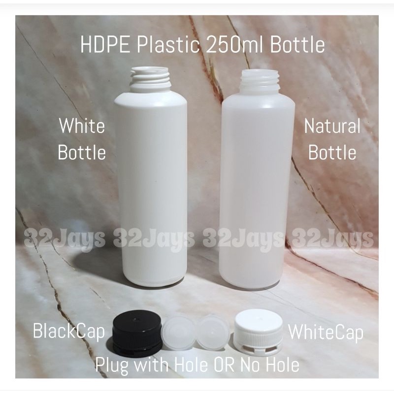 HDPE 250ml Round Bottle with Screw Cap Plug Tamperproof Empty Plastic Bottle Container ECfind ...
