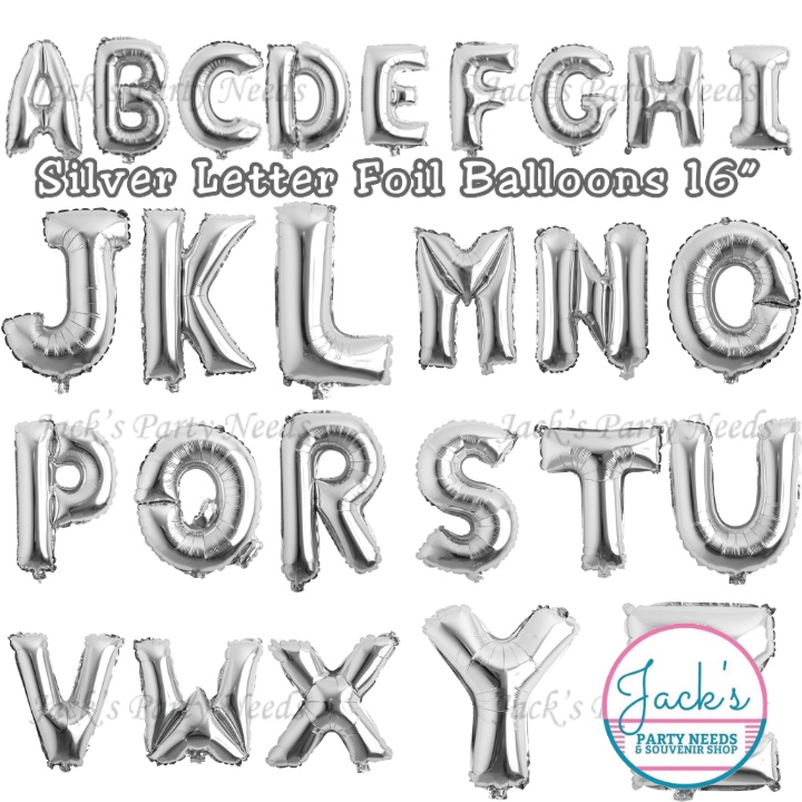 Silver Letter Foil Balloons 16 inches A to Z | Shopee Philippines