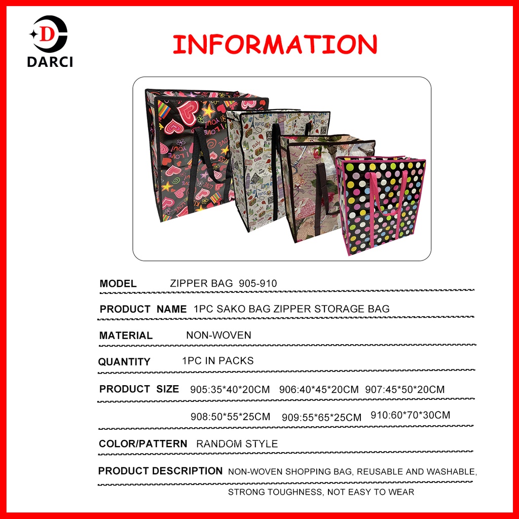 【SHIP ON DAY】 Sako Bag with Zipper Storage Bag Ziplock Bags Shopping ...