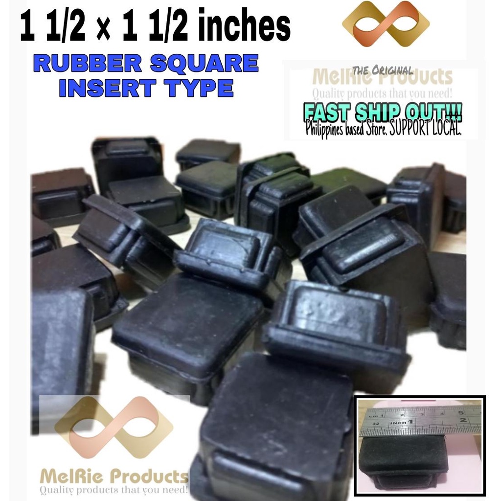 1 1/2 X 1 1/2 inches (38MM) SQUARE INSERT HEAVY DUTY Tubular Rubber ...
