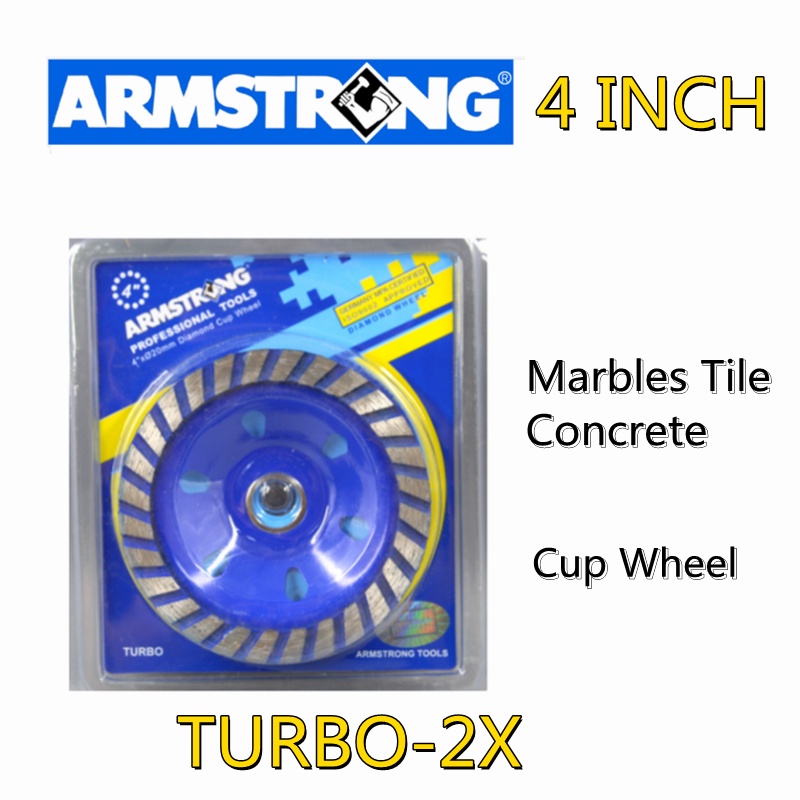 ARMSTRONG Diamond Grindig Disc 4" Cup Wheel For Concrete Marbles Tile ...