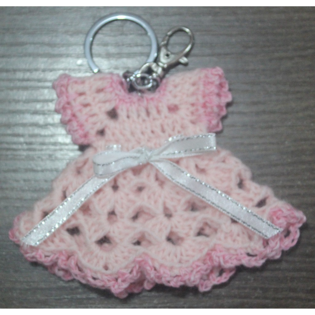 Party Giveaways Crochet Dress Key Chain Pastel Pink | Shopee Philippines