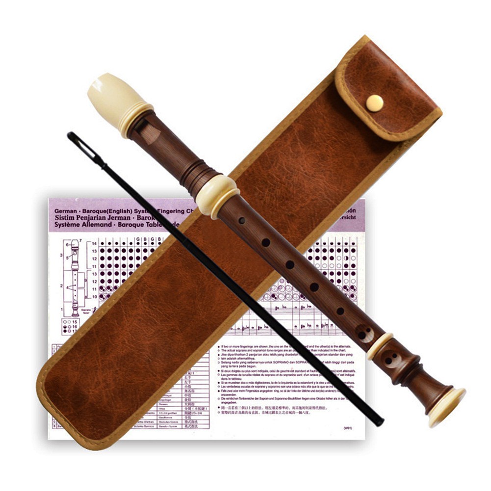 Wooden Soprano Recorder German Style 8 Holes C Key Instrument | Shopee ...