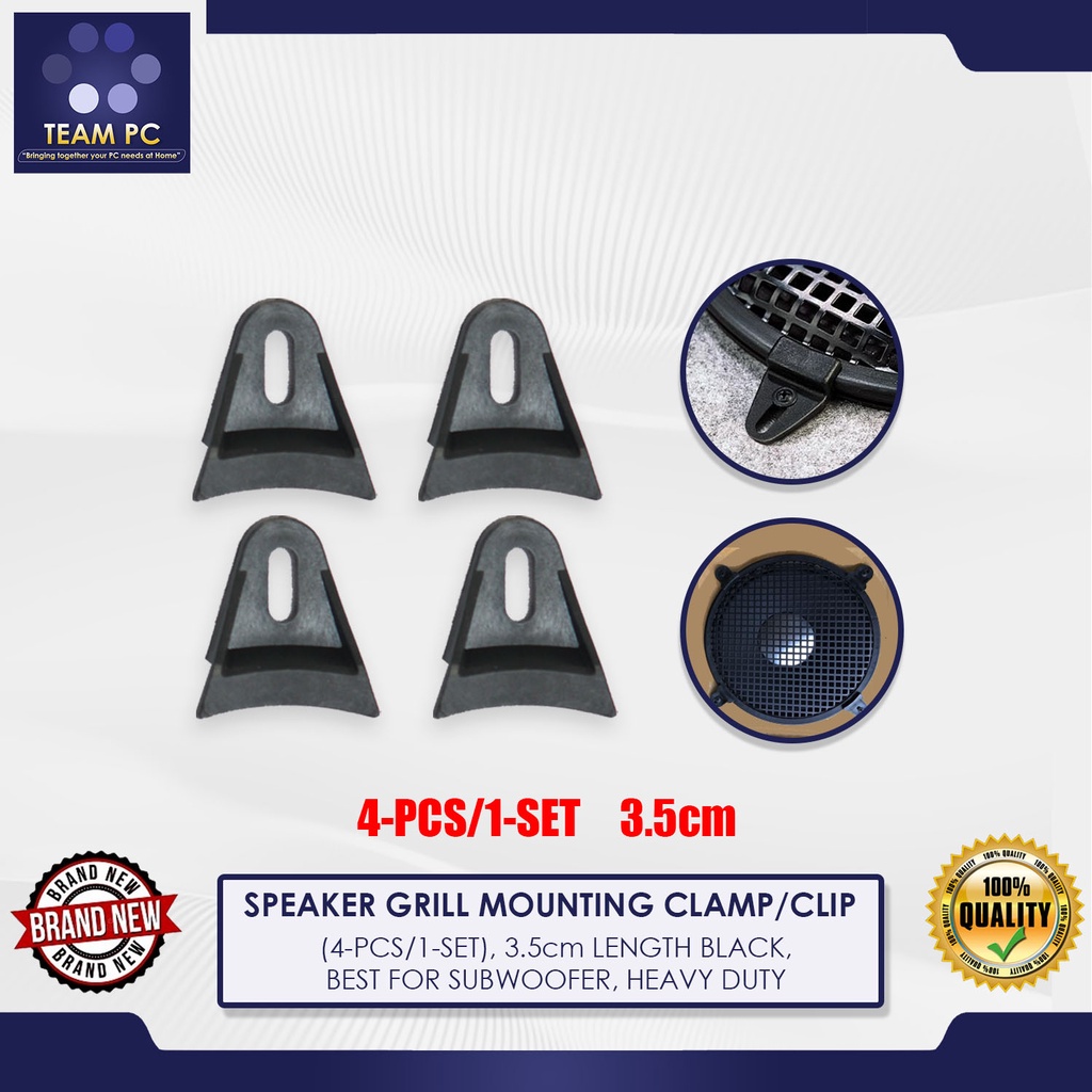 SPEAKER GRILL MOUNTING CLAMP/CLIP (4-PCS/1-SET), 3.5cm LENGTH BLACK ...