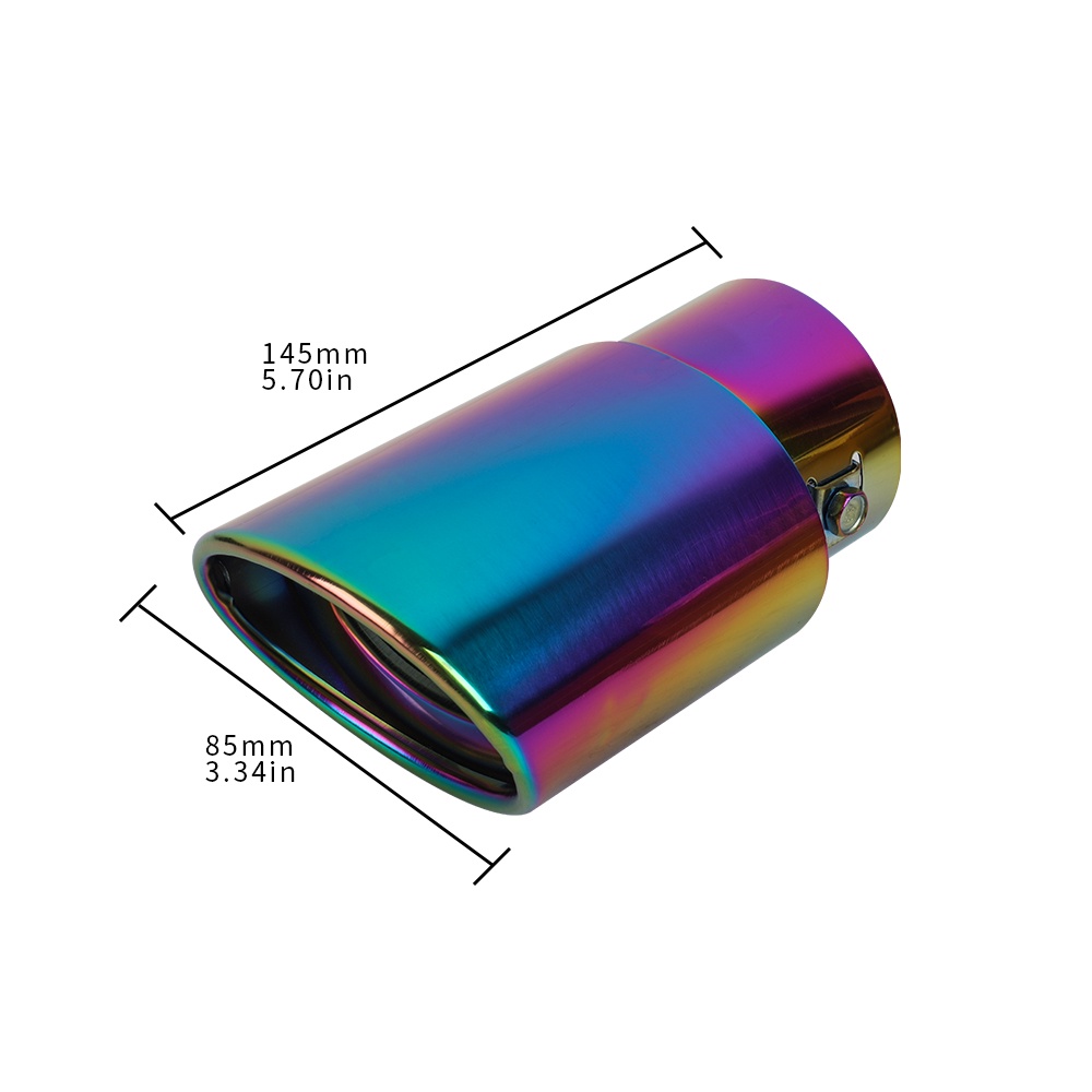 JDMGRAM Universal Car Exhaust Tip Muffler Chrome Auto Rear Stainless ...