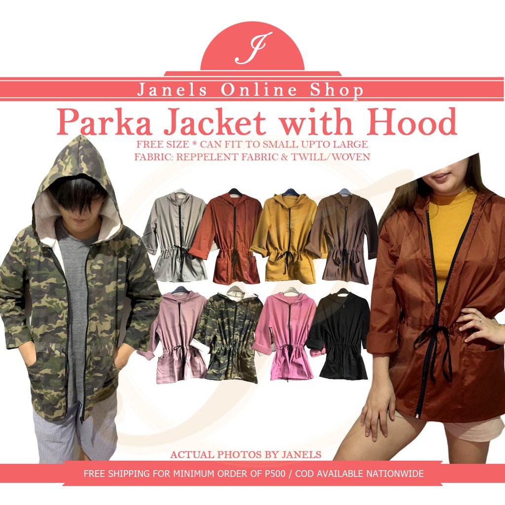 Parka Jacket with Hood (UNISEX) | Shopee Philippines