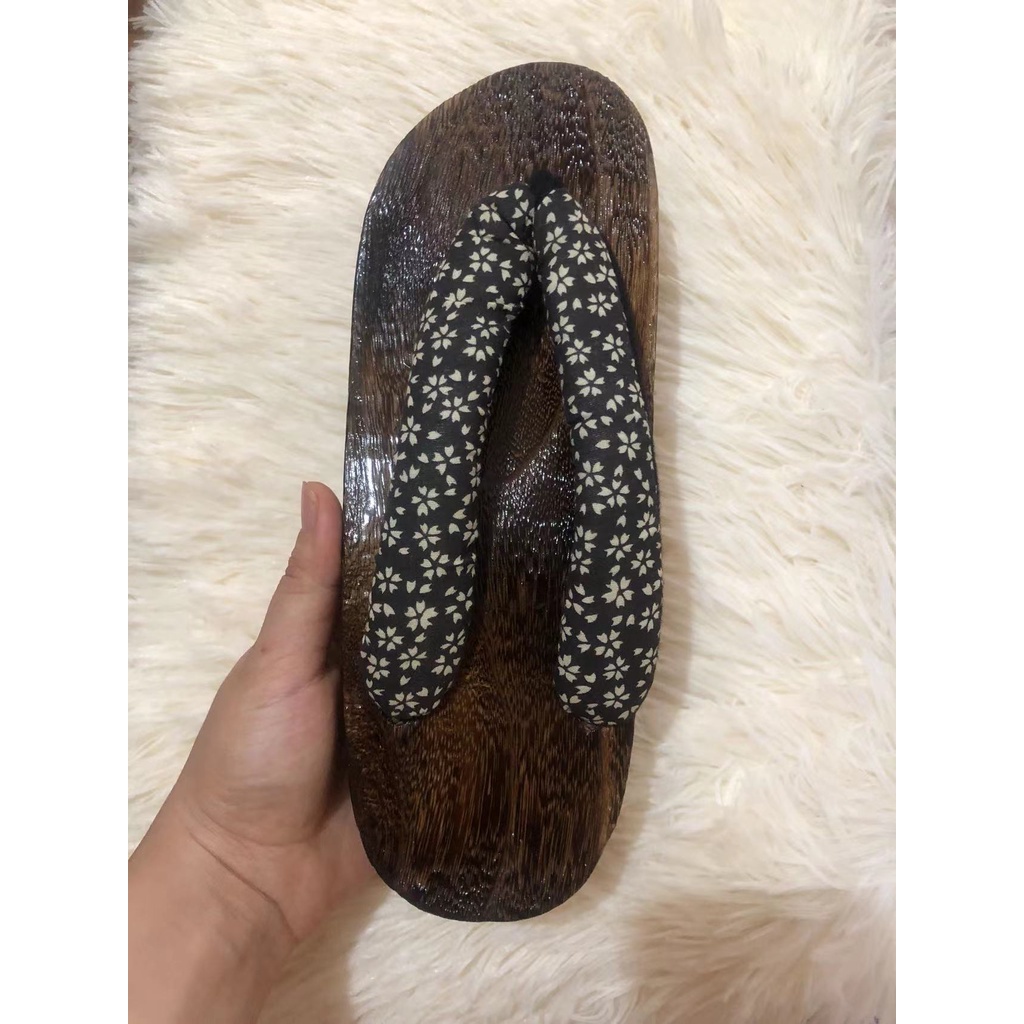 Japanese style clogs slippers male cosplay paulownia round head clogs ...