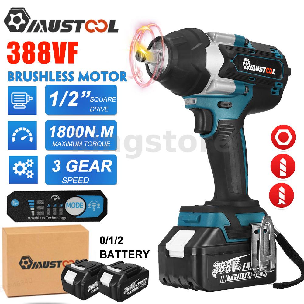 388V Electric Impact Wrench Drill Brushless Wireless Li-ion Battery ...