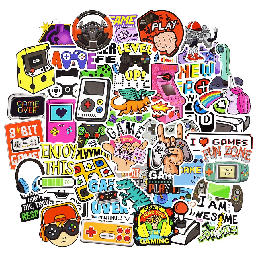 Graffiti Game Stickers for Boys Vintage Decals Nostalgic Waterproof ...