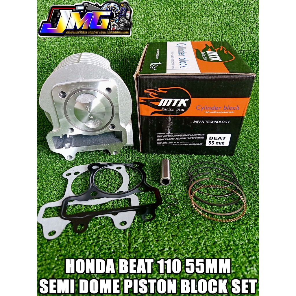HONDA BEAT 55MM SEMI DOME PISTON CYLINDER BLOCK SET | Shopee Philippines