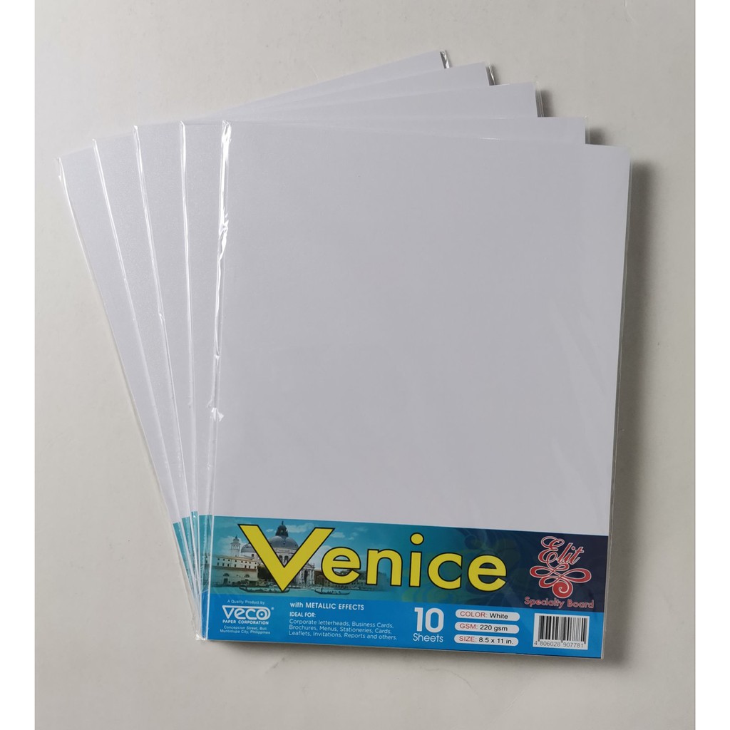 Veco Elit Board Venice with metallic effect 220gsm 8.5x11in (5sets ...
