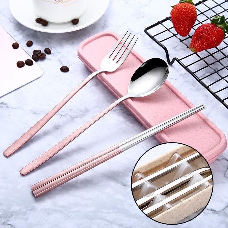 Korean style Portable 304 stainless steel cutlery set simple cutlery ...
