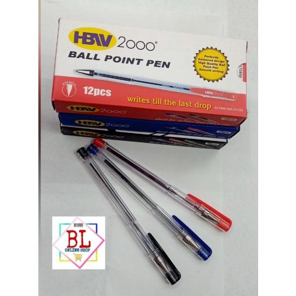 HBW 2000 Ball point pen(sold by 12's) | Shopee Philippines