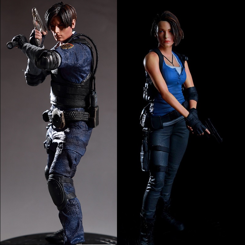 Resident Evil Biohazard RE3 Jill Valentine and Leon Scott Kennedy PVC ...