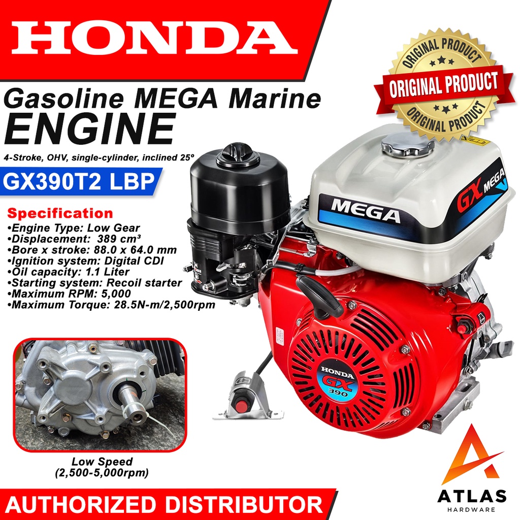Honda GX390T2 LBP MEGA Marine Low Gear (High Torque) 16HP STANDARD AND HIGH SPEED | Shopee ...